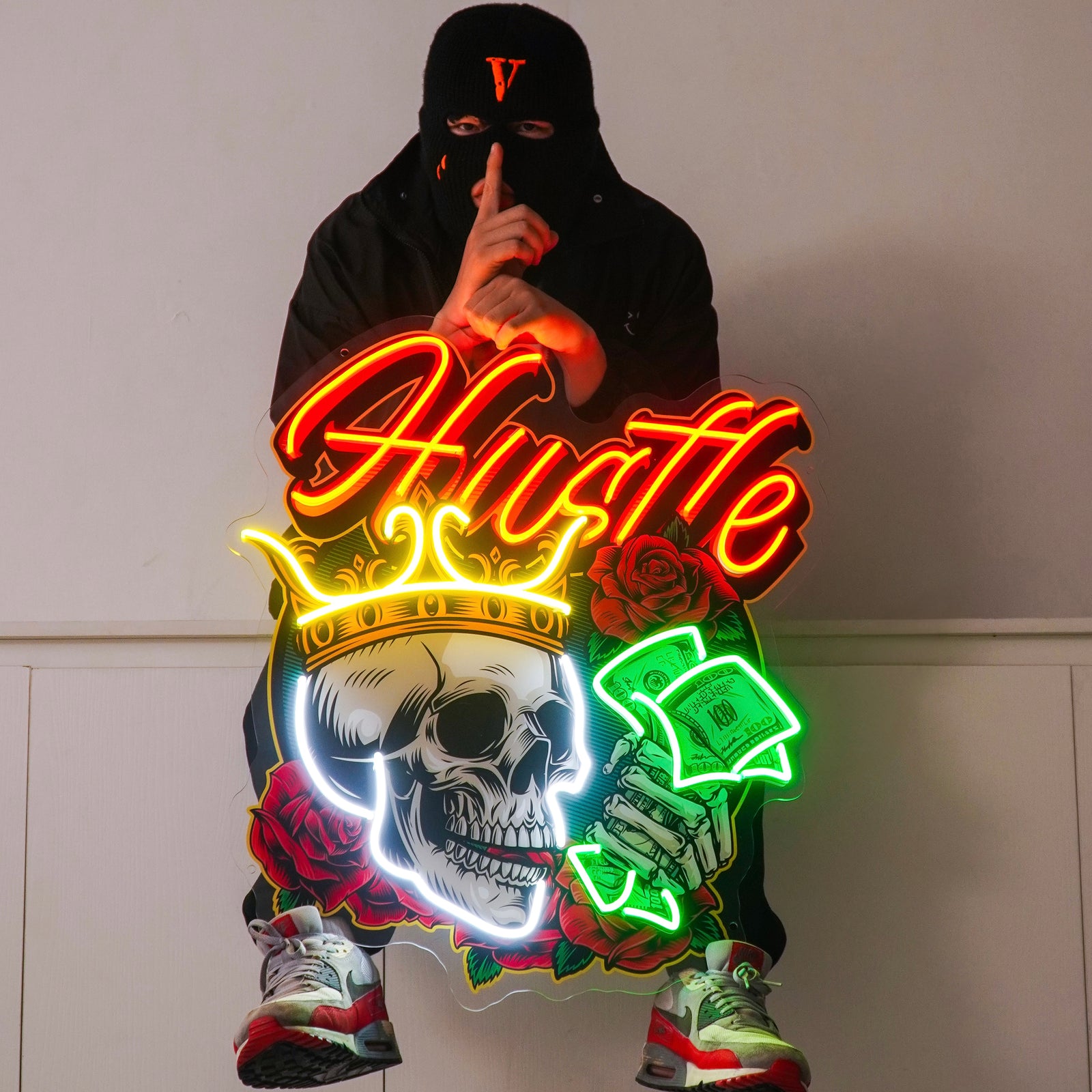 Rich Skull LED Neon Sign Light Pop Art