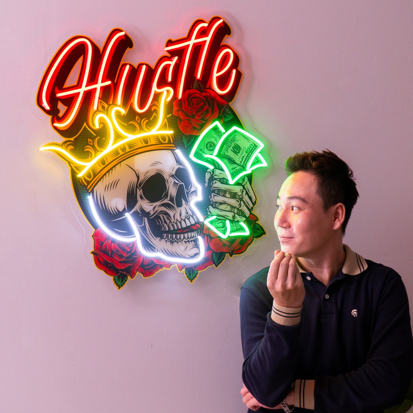 Rich Skull LED Neon Sign Light Pop Art