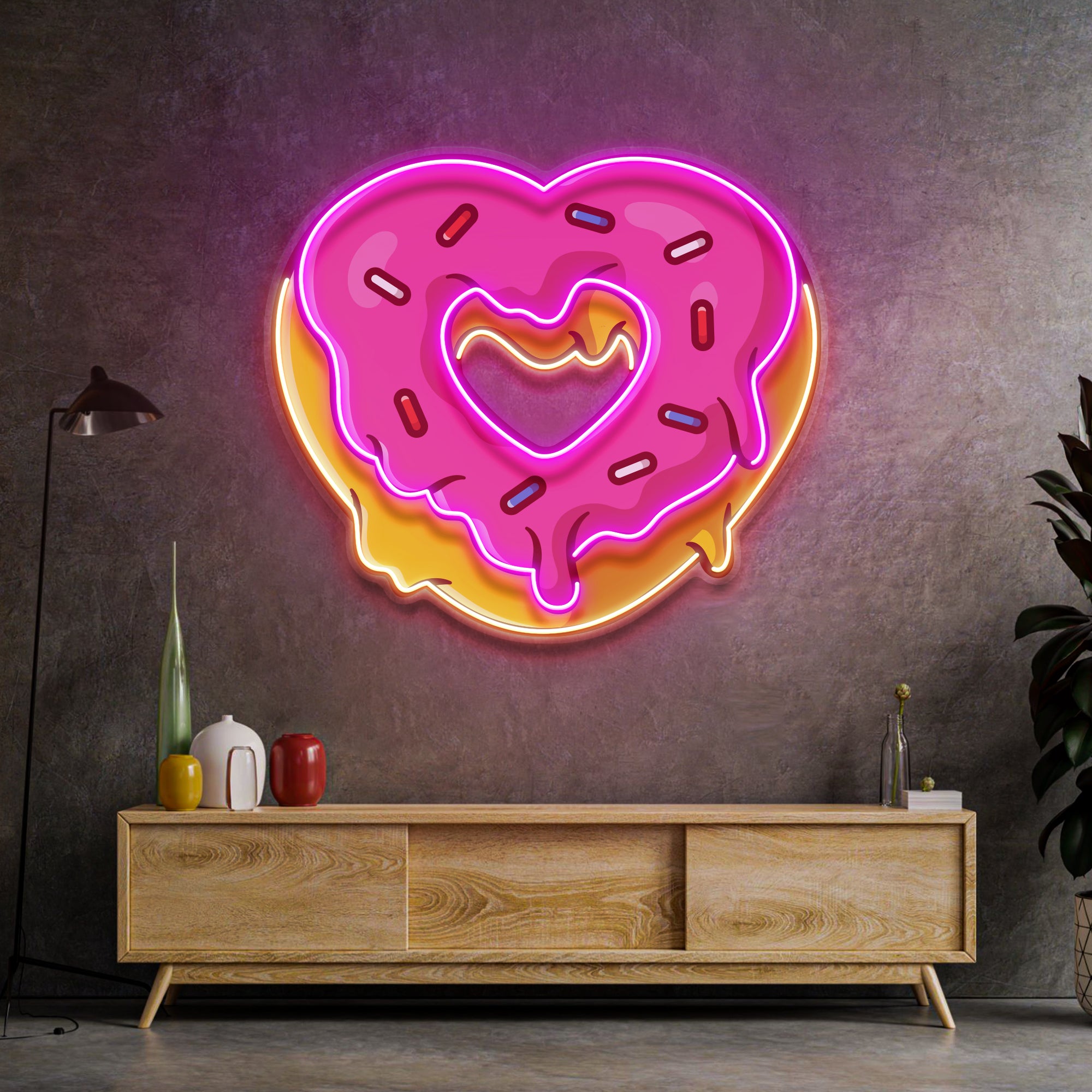 Love Doughnut Cream LED Neon Sign Light Pop Art