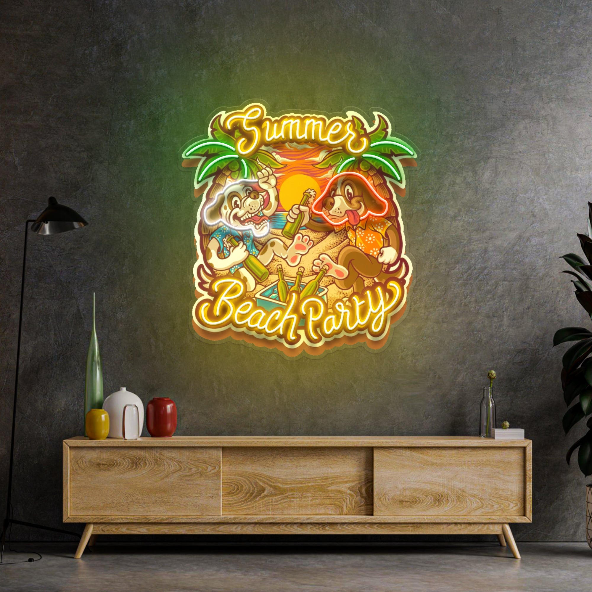 Summer Beach Party LED Neon Sign Light Pop Art