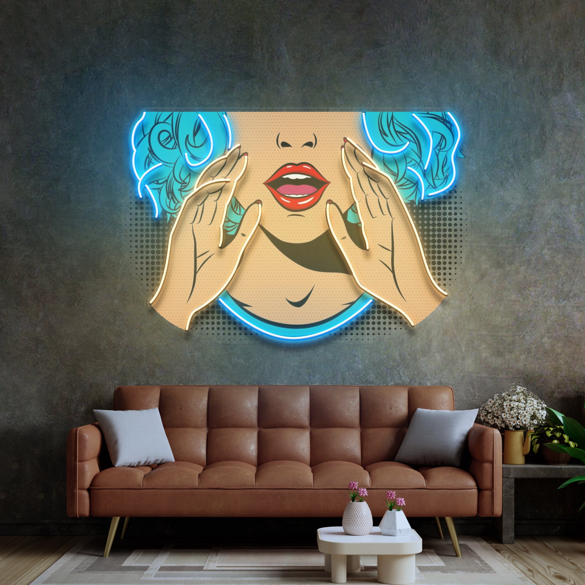 Comic Book Girl LED Neon Sign Light Pop Art