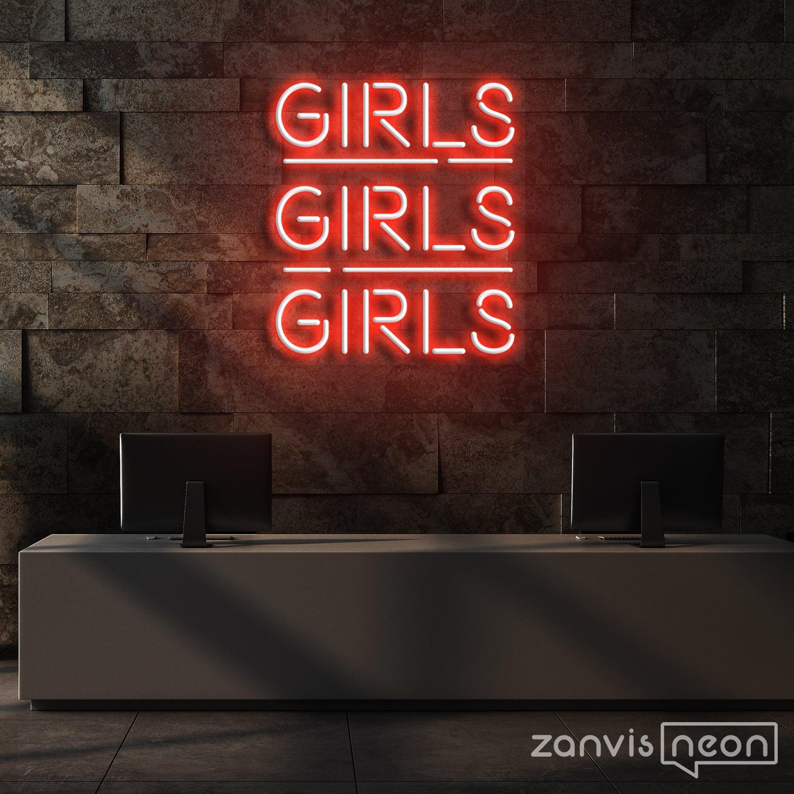 Girls Girls Girls Neon Sign