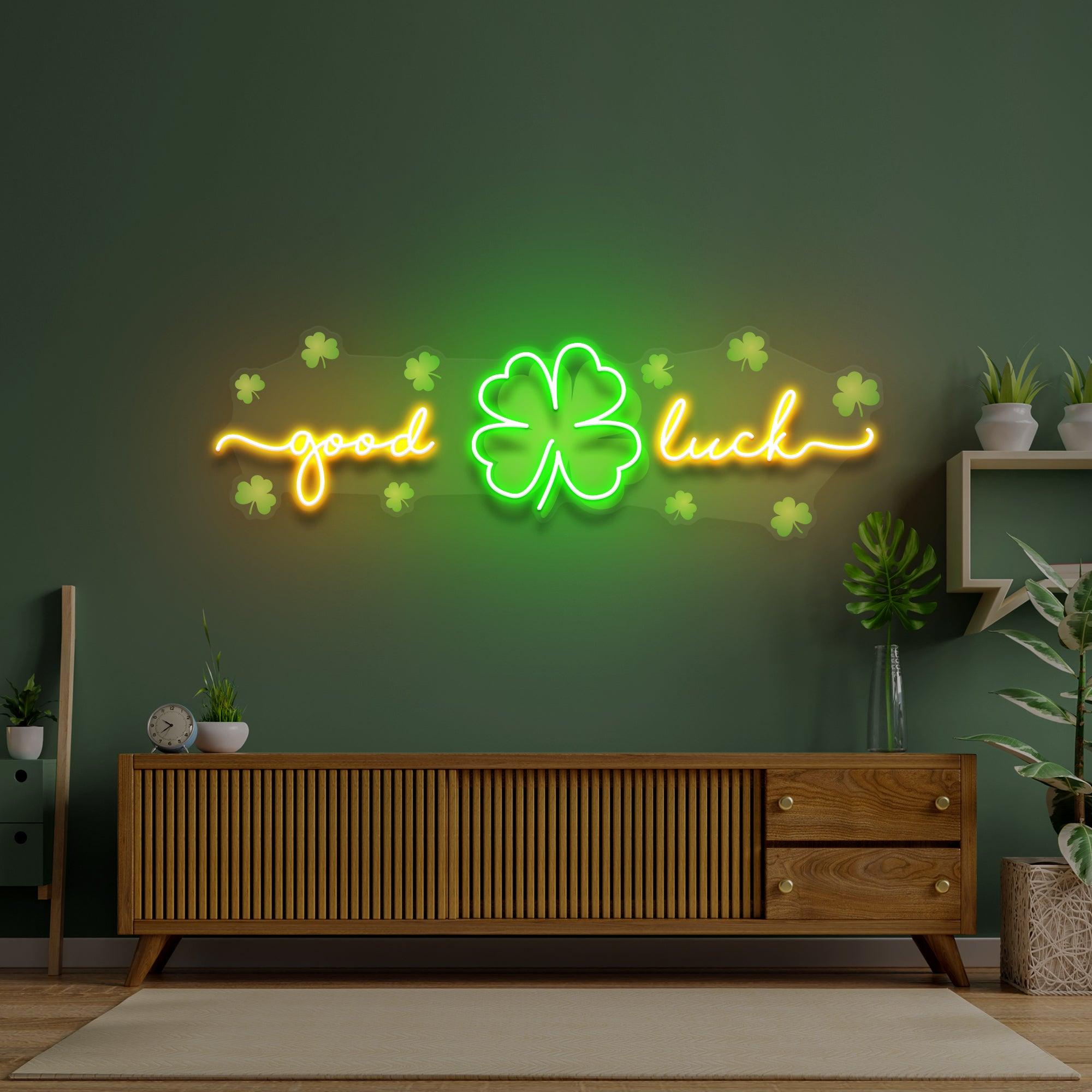 Good Luck Clover Saint Patrick Day LED Neon Signs