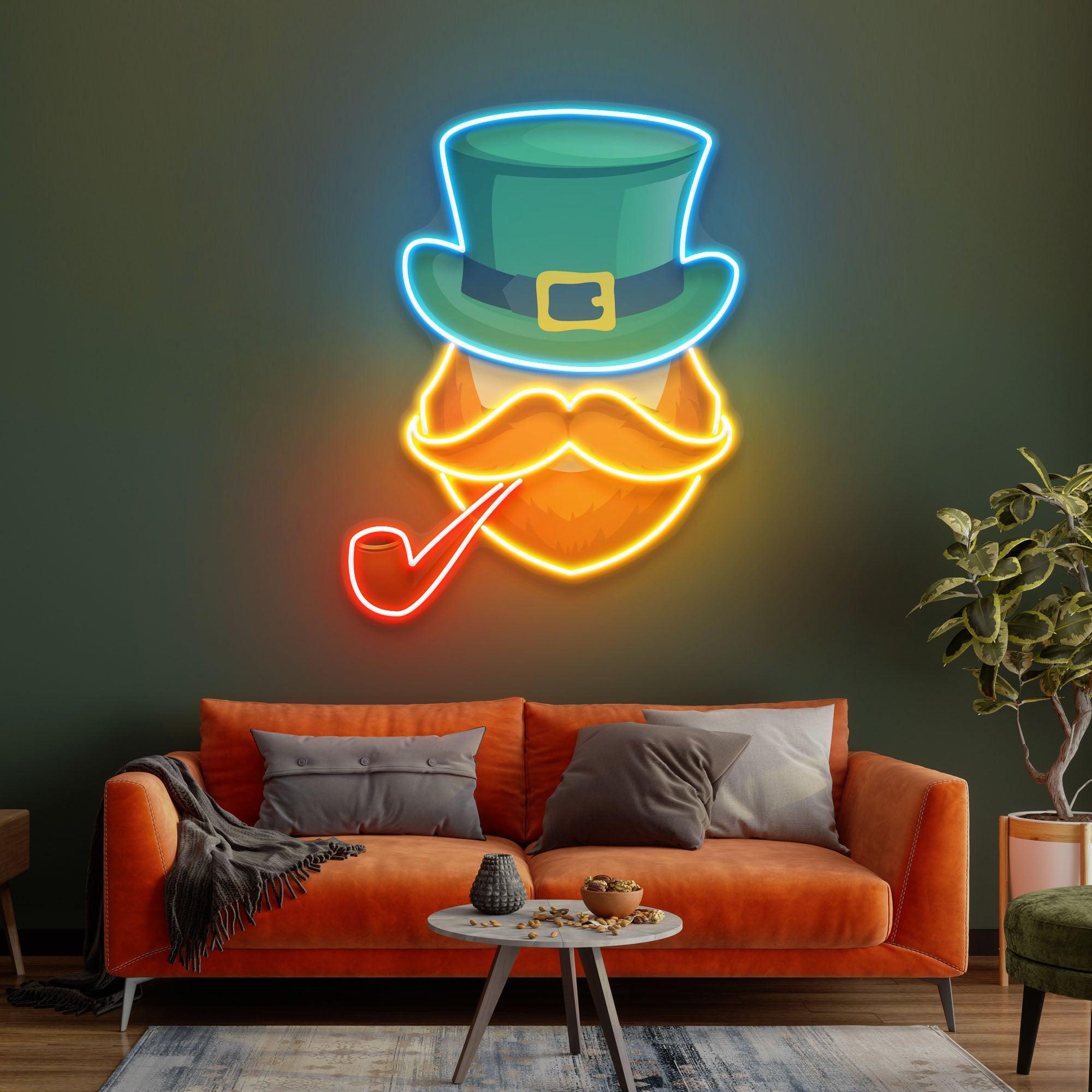 Leprechaun Beard St Patrick Day LED Neon Signs