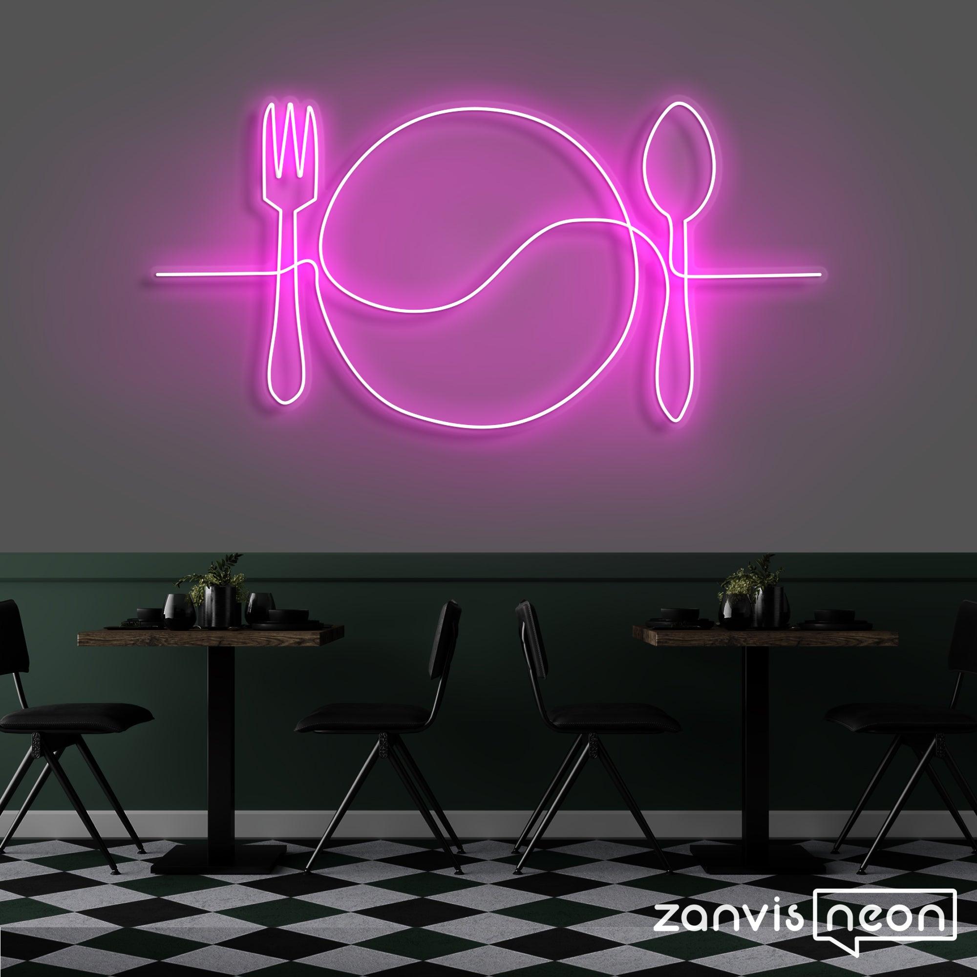 Plate Line Art Neon Sign