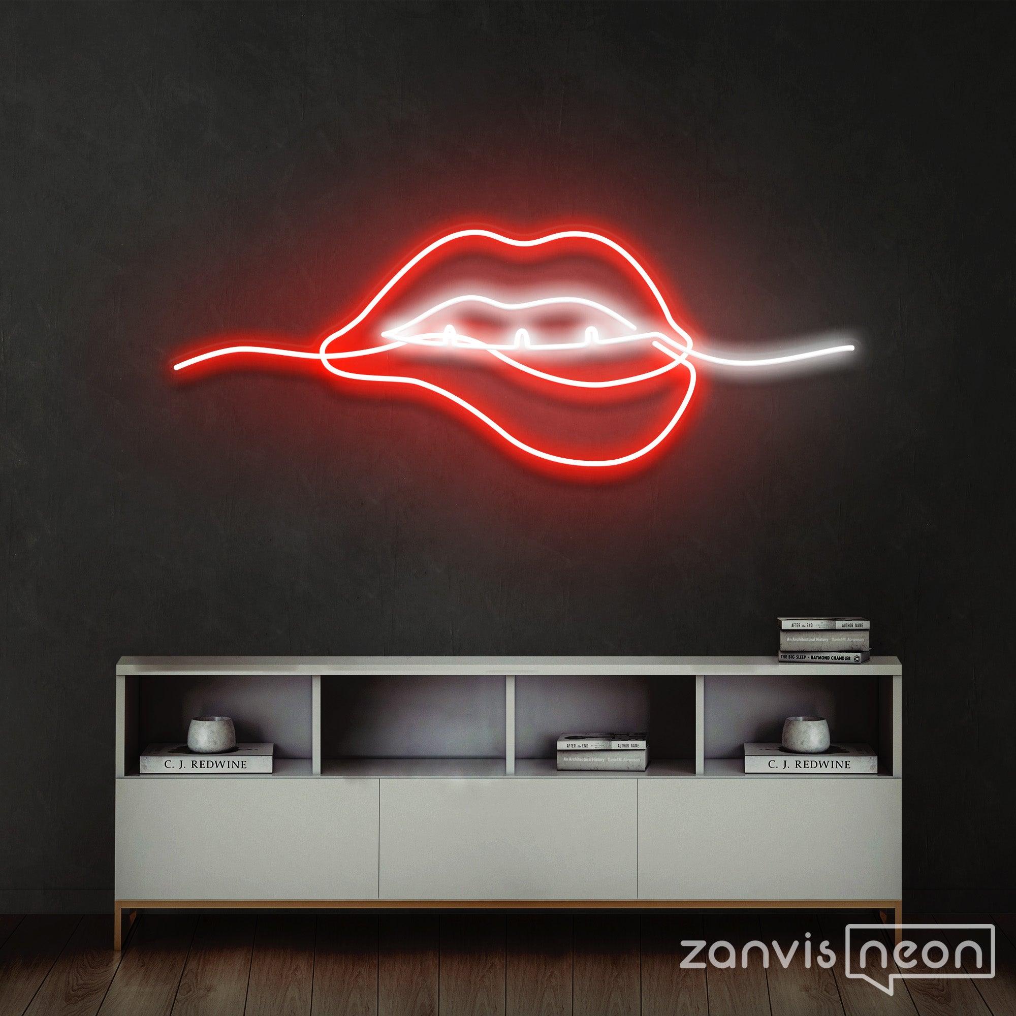 Biting Lips Neon Sign